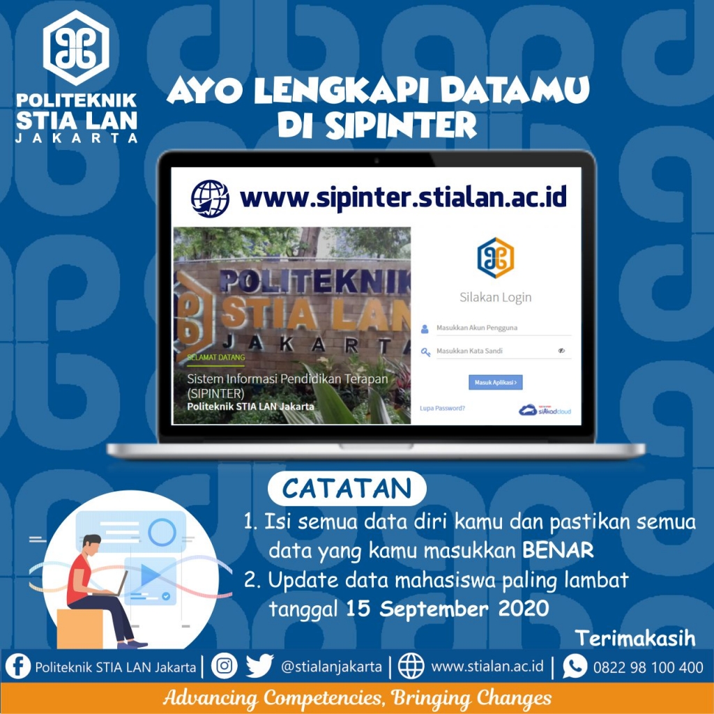 Ayo Lengkapi Datamu di sipinter – Politeknik STIA LAN Jakarta