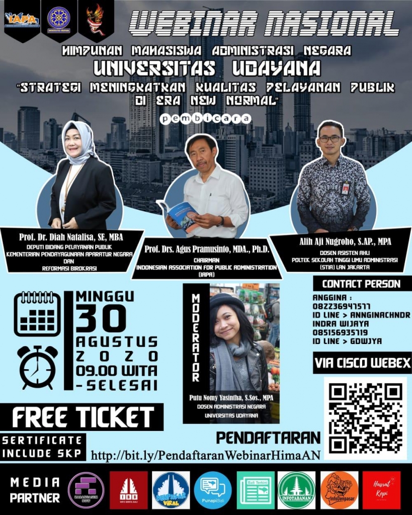 Webinar Nasional “Universitas Udayana” – Strategi Meningkatkan Kualitas Pelayanan Publik di Era ...