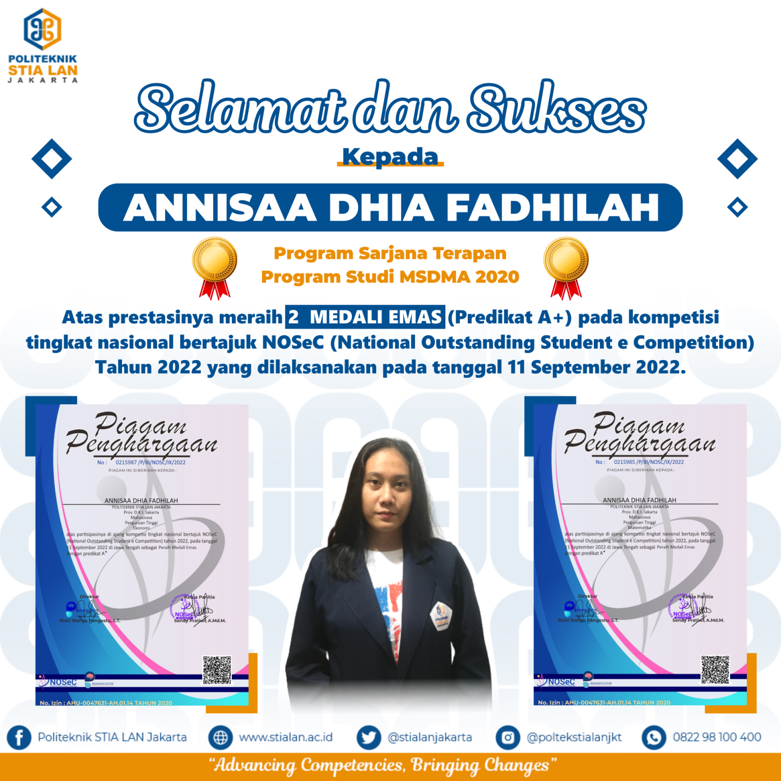 Selamat dan Sukses kepada Annisaa Dhia Fadhilah – Politeknik STIA LAN ... Selamat dan Sukses kepada Annisaa Dhia Fadhilah – Politeknik STIA LAN ...
