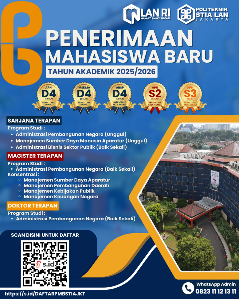 PENERIMAAN MAHASISWA BARU TAHUN AKADEMIK 2025/2026 – Politeknik STIA LAN Jakarta